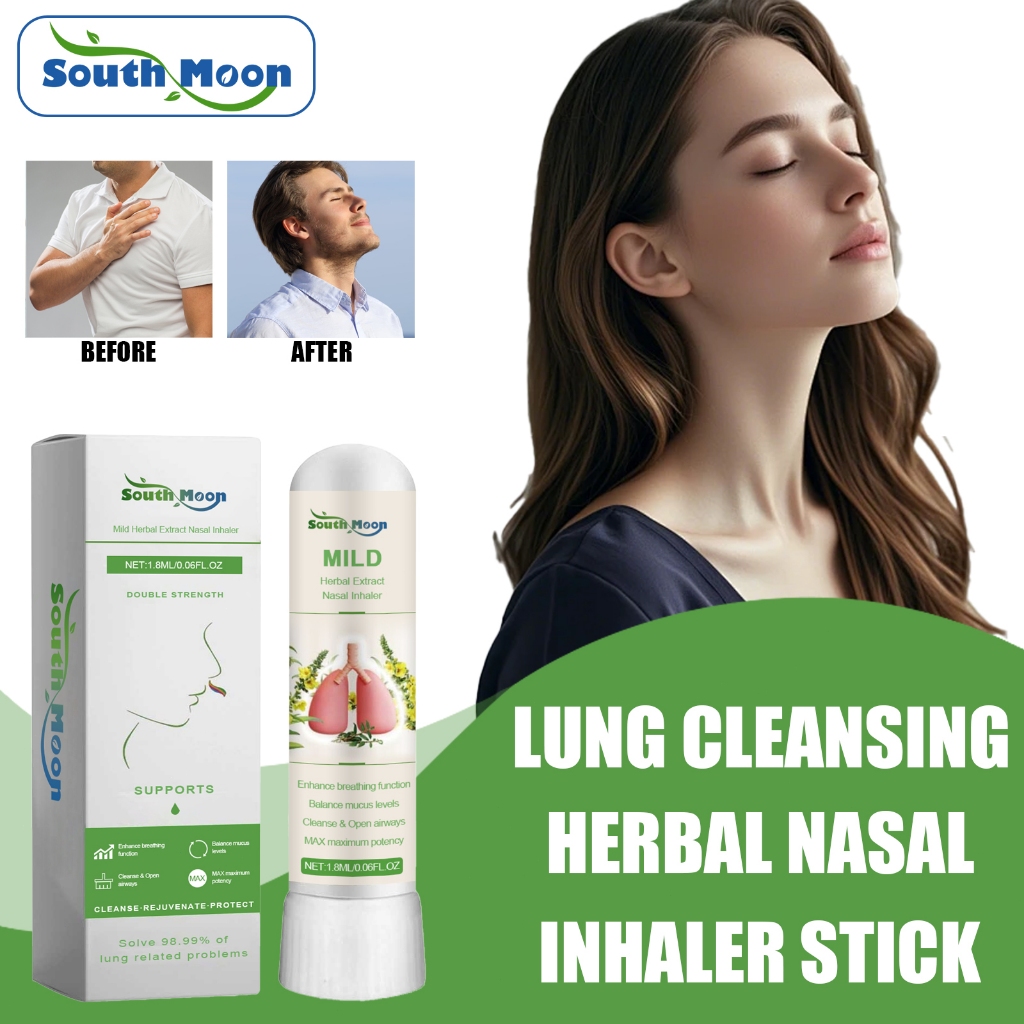 South Moon Lung Cleansing Herbal Nasal Inhaler Stick 1.8ml Inhalers ...