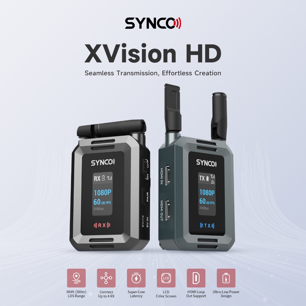 SYNCO Xvison HD Wireless Video Transmission System 1.47" Screen Ultra ...