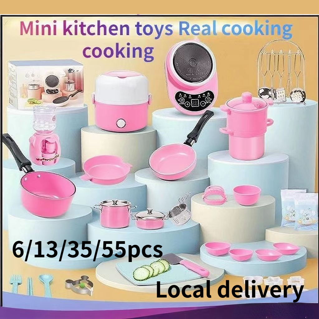 6/13/35/55PCS Real Mini Kitchen Toys Set for Kids Educational toys ...