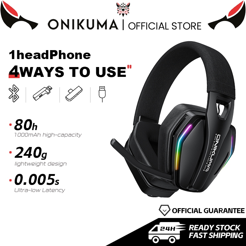 ONIKUMA NEW Gaming Headphone Wireless With Mic Low Latency Long Battery ...