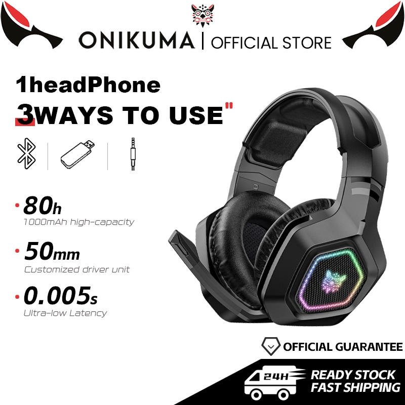 ONIKUMA B100 Headphone Gaming Headphone Bluetooth With Mic Tri mode ...