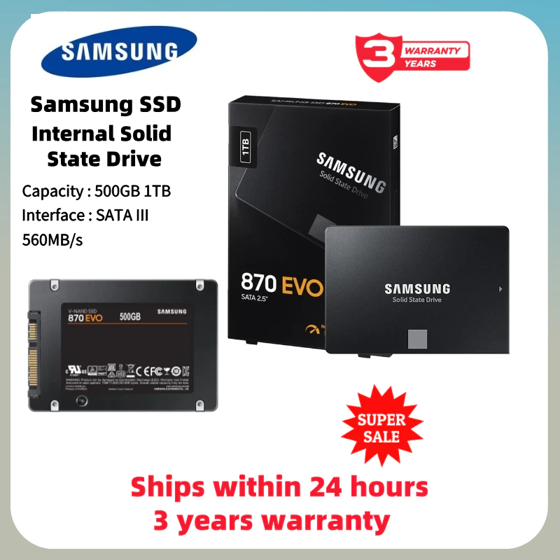 【1TB/2TB】SAMSUNG Internal hard drives 870EVO SATA3 6.0GB/S SSD 2.5 ...