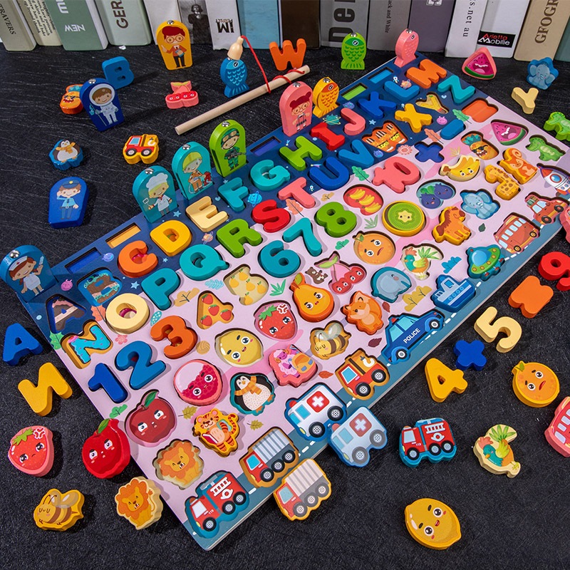 【Early Education】Montessori Wooden Puzzle Board - Shape & Number ...