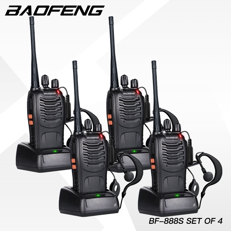 *COD* 4PCS Baofeng 888S 5W 16CHs Interphone Two Way radio Walkie Talkie VHF/UHF Original ...