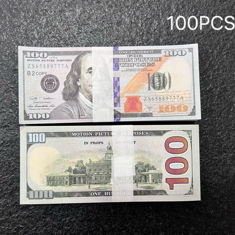 100PCS Realistic Full-Print Prop Money – Practice Dollar Bills for ...