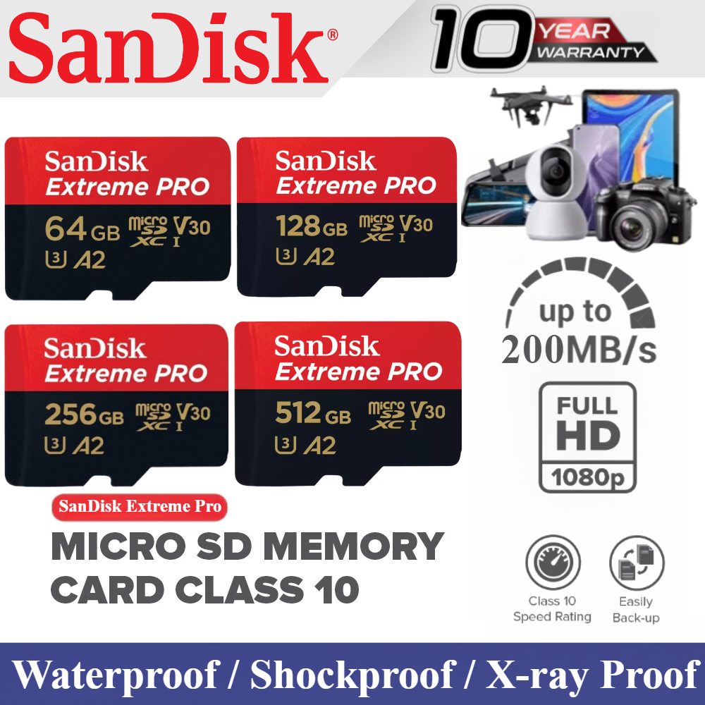 （Popular Choice）Sandisk Extreme Pro A2 microSD UHS-I C10 Memory Card ...