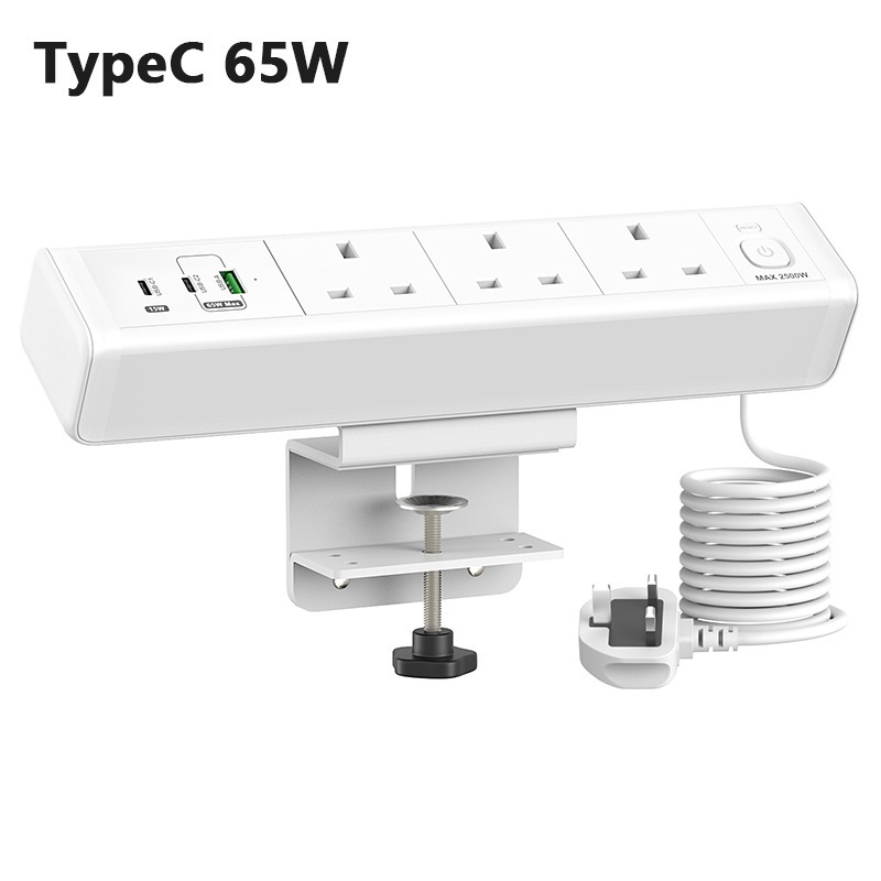 65W White British Standard Socket with Overload Switch Twistable ...