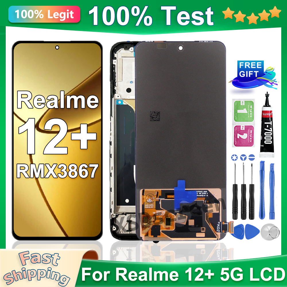 For Realme 12+ 5G 12 Plus 5G LCD Display RMX3867 Touch Screen Digitizer ...