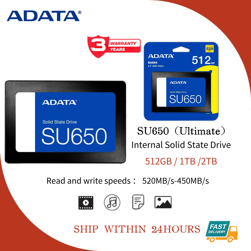 【512GB/1TB】ADATA SU650 SSD 2.5'' Solid state drives SATA3 6.0Gb/s Internal hard drive | Shopee ...