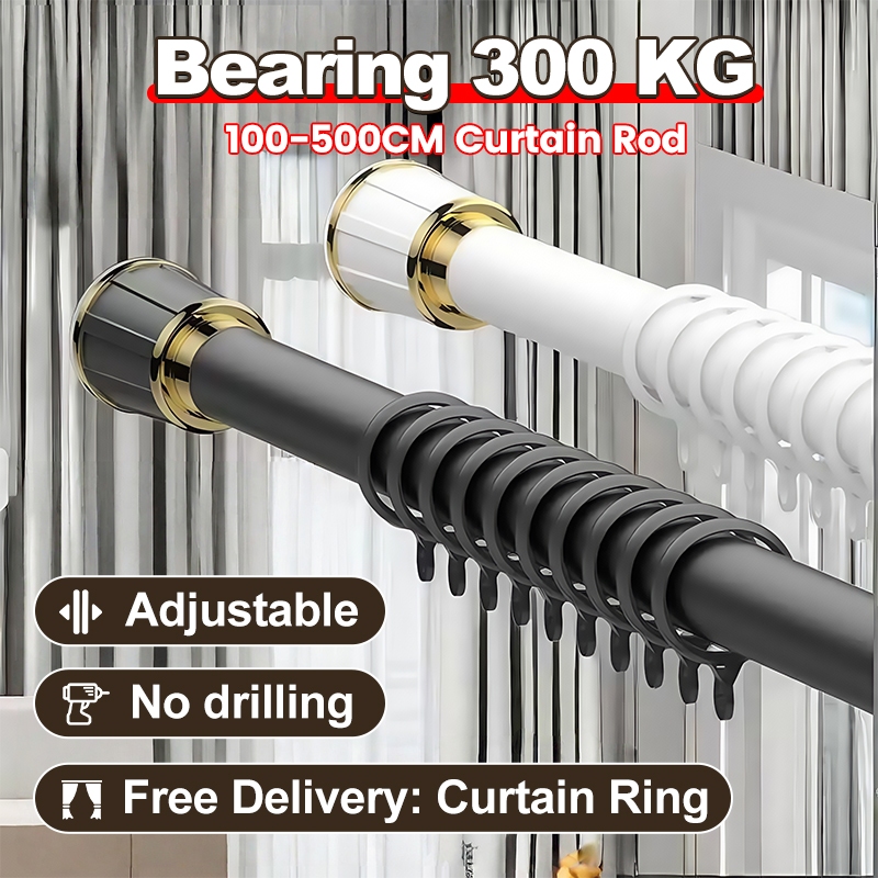 100-500cm Stainless steel Punch-Free Curtain/Telescopic tension Rod ...