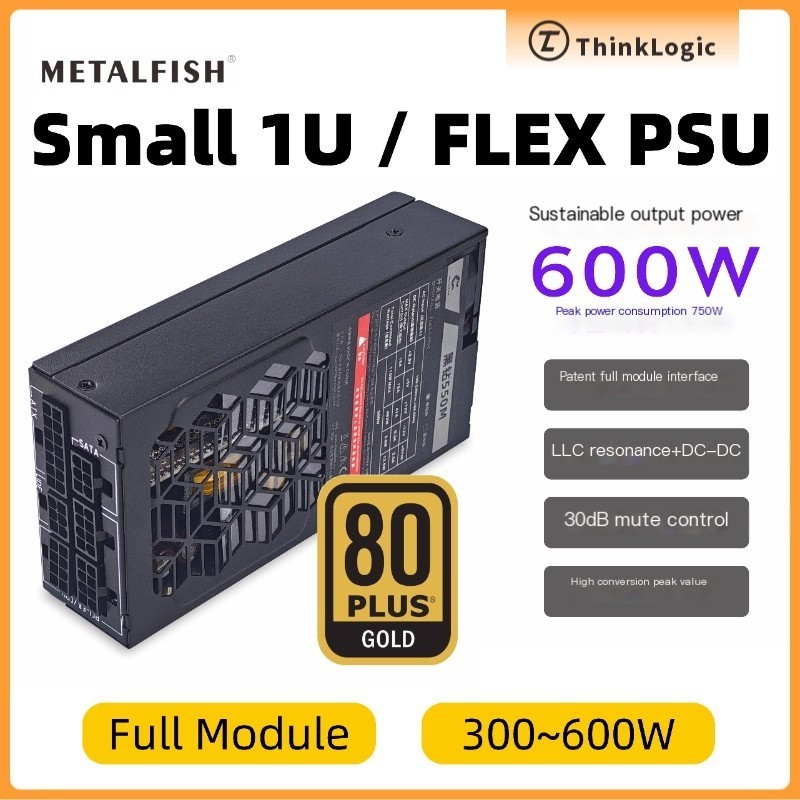 METALFISH FLEX PSU Full Module 500W/600W Gold ITX Power Supply Mini PC ...