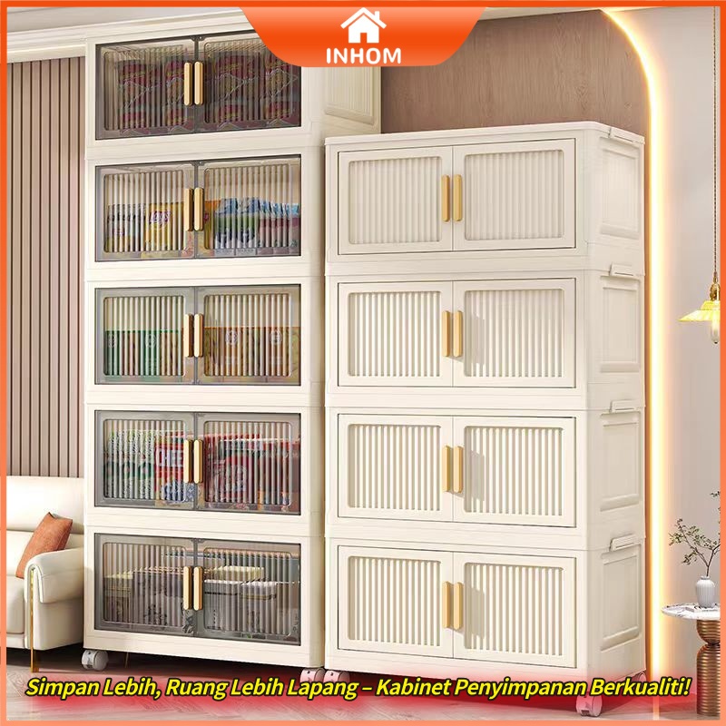 INHOM 2-7 Tier (55-78cm) Space-Saving Cabinet on Wheels Foldable ...