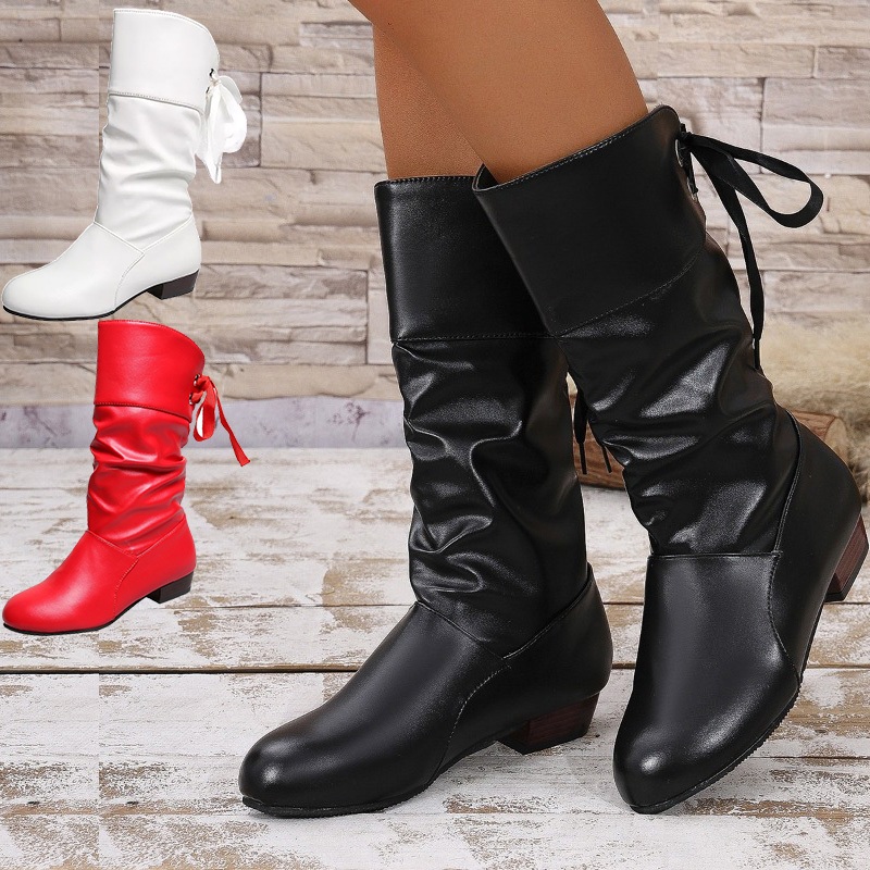 Size 35-43 Women's Casual School Students Shoes Leather Riding Boots ...