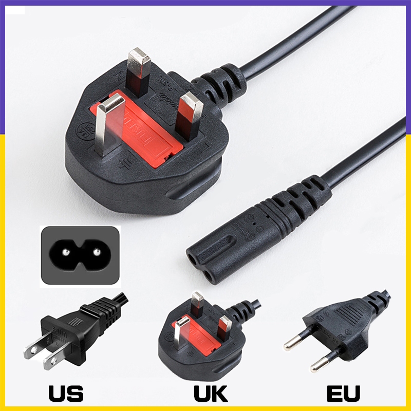 【Fast Ship】1.5M US 2 Prong 2 Pin Power Supply AC Adapter Cable Cord for ...