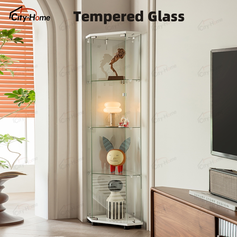 Order Free Lock Corner Cabinet Storage Glass Cabinet Corner Display ...