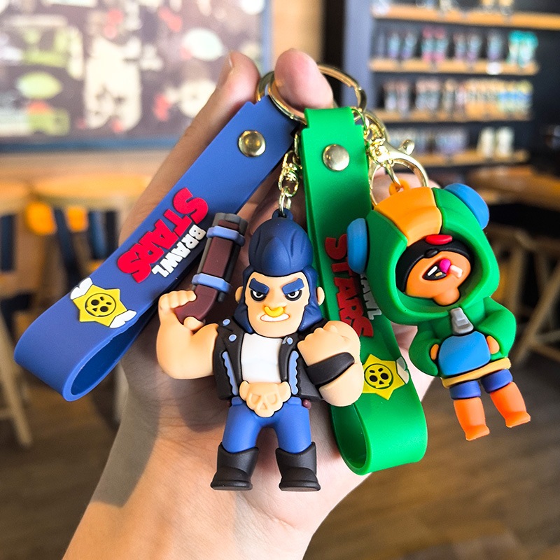 Brawl Stars keychain with cute Nita, Jessie, and Bea, game merchandise ...
