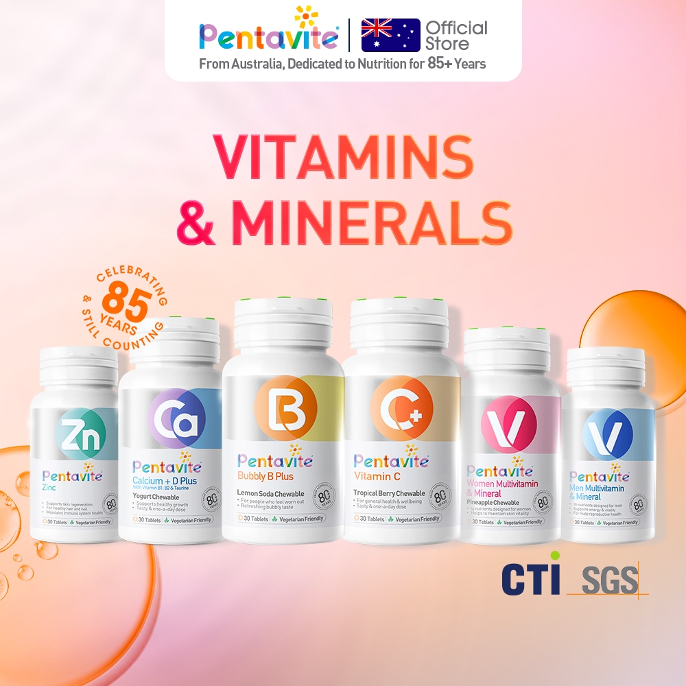 Pentavite Vitamin B/Vitamin C/Calcium+D/Women Multivitamin/Men's Multi ...