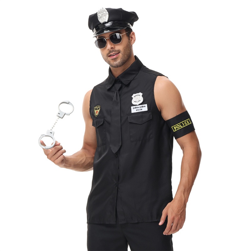 Police Costume for Men's Cop America Officer Costume Adults Policeman ...