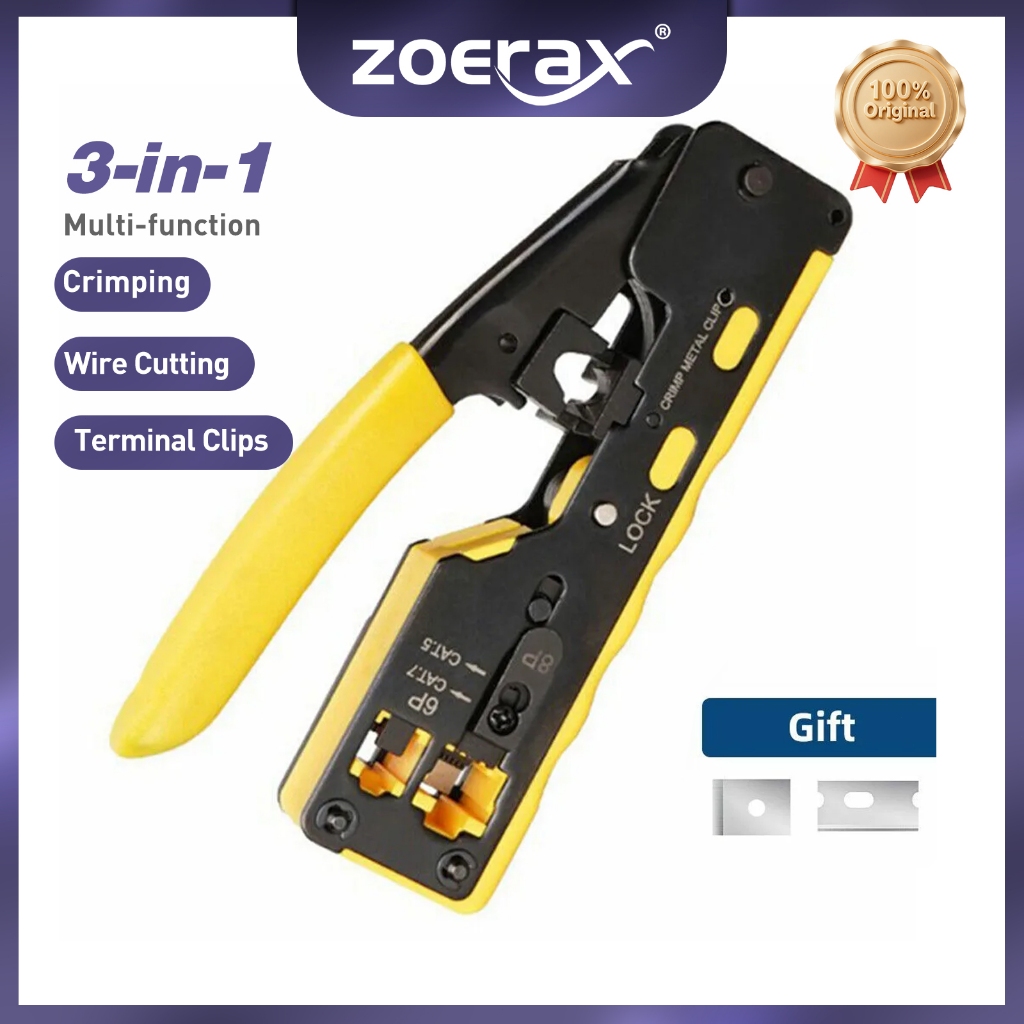 ZoeRax Pass Through Crimper for CAT5/5e CAT6 Network Connectors CAT6a ...