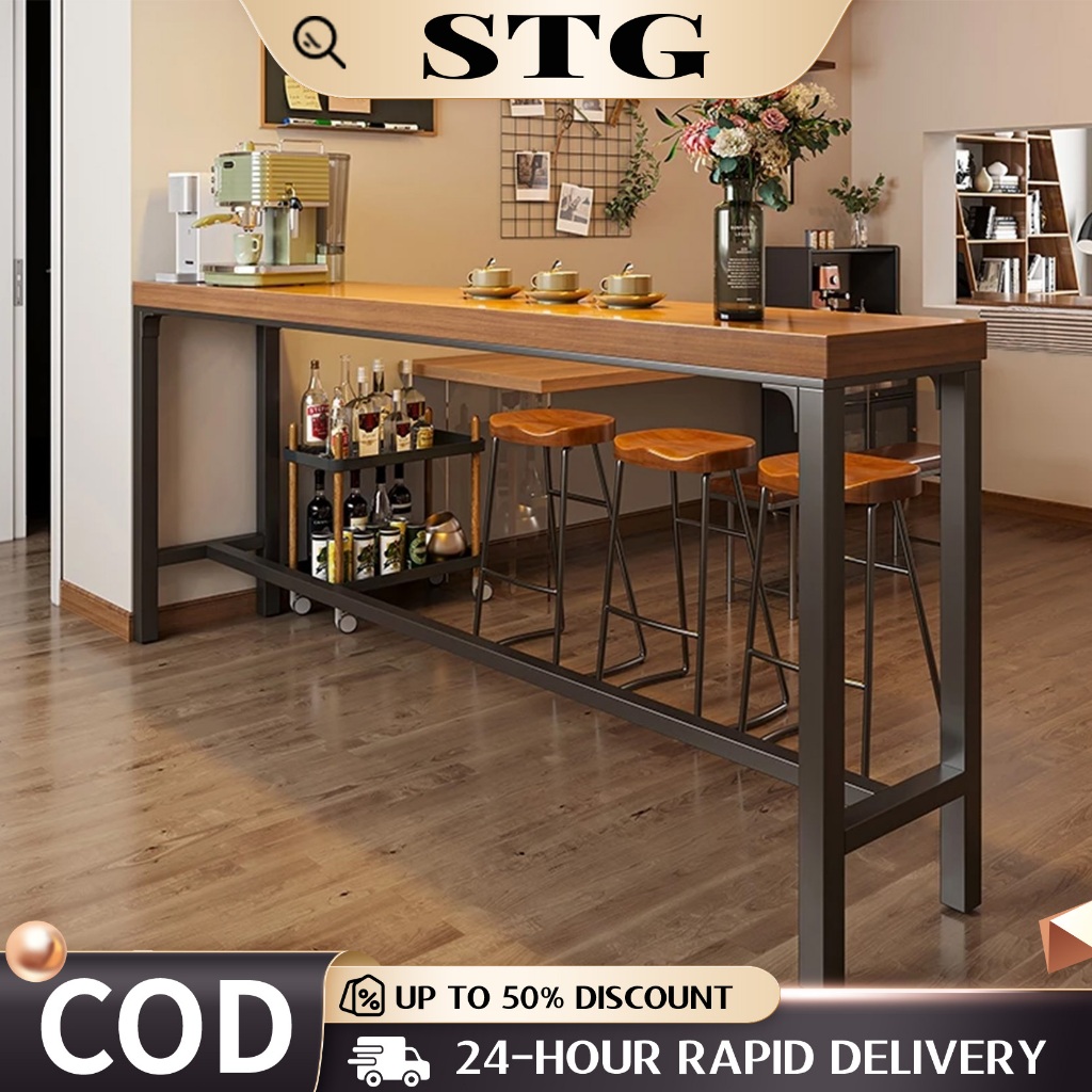 Bar Table and Chair Set – Narrow High Table for Home, Cafe, Milk Tea ...
