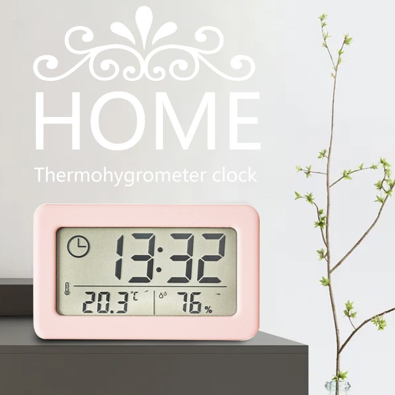 Digital Wall Clock LED Mini Temperature Humidity Display Digital Clock ...
