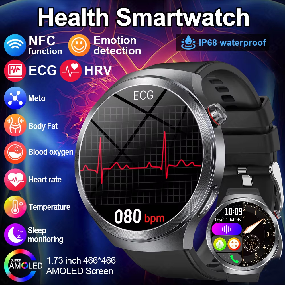 2025 New AI Diagnosis ECG+PPG Smart Watch Blood Lipids Uric Acid Body ...