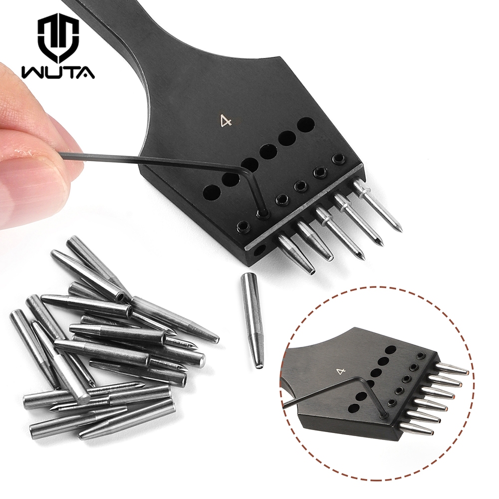 WUTA Sharp Head Replaceable Pricking Iron Removable Round Hole Puncher ...
