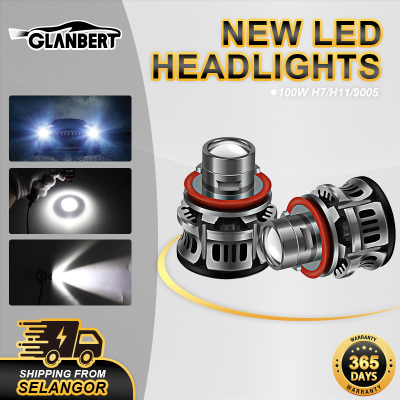 Ultra-Bright LED Laser Lens Car Headlights - All-in-One High/Low Beam ...