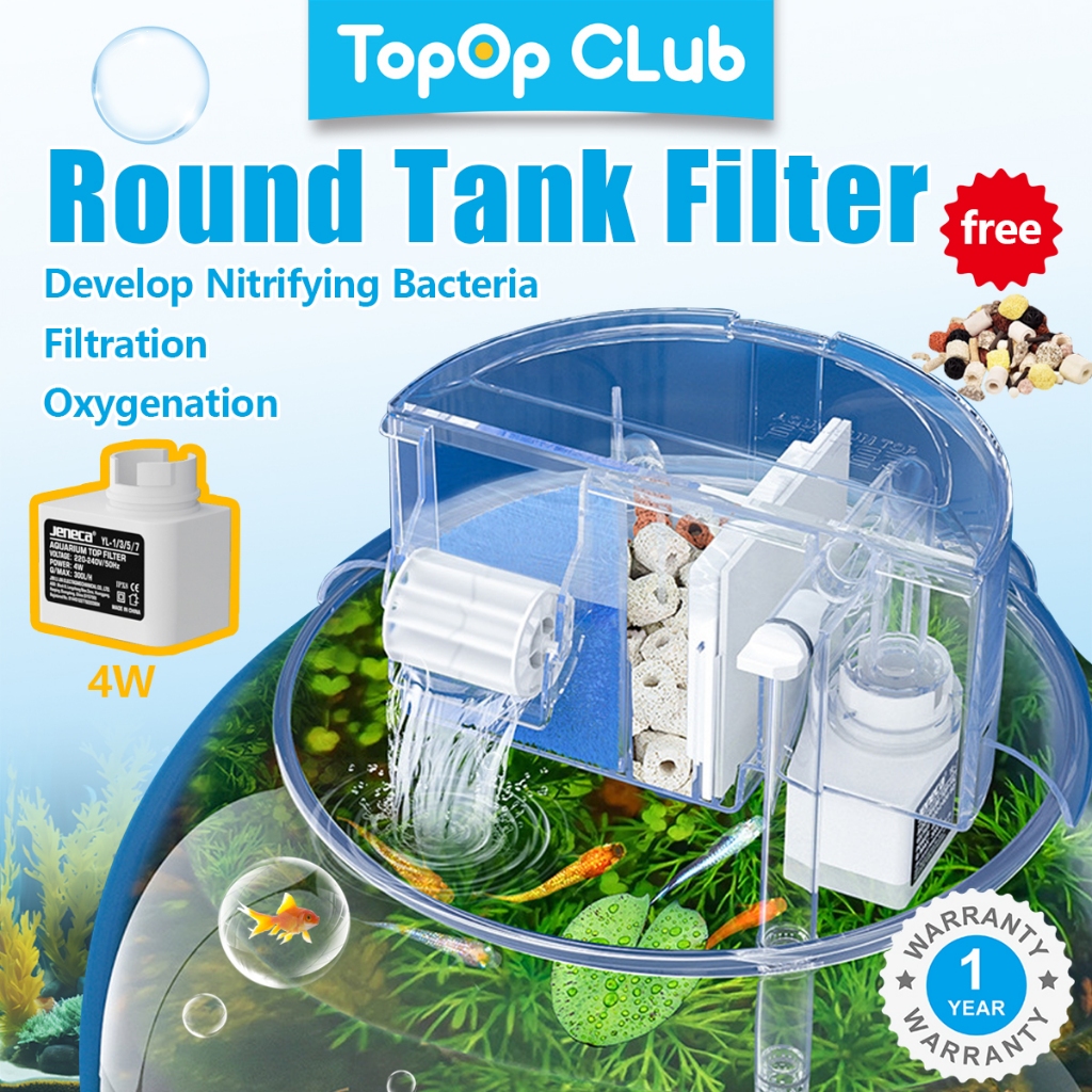 TOPOP Round Fish Tank Filter 3IN1 Circular Aquarium Filter Bio Sponge ...