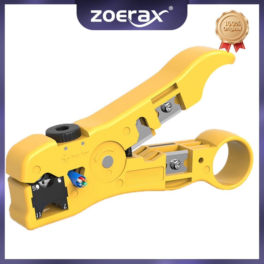 ZoeRax RJ45 Cutter and Stripper for CAT5 CAT6 Flat or Round STP/UTP Cable Stripping Hand Tool ...