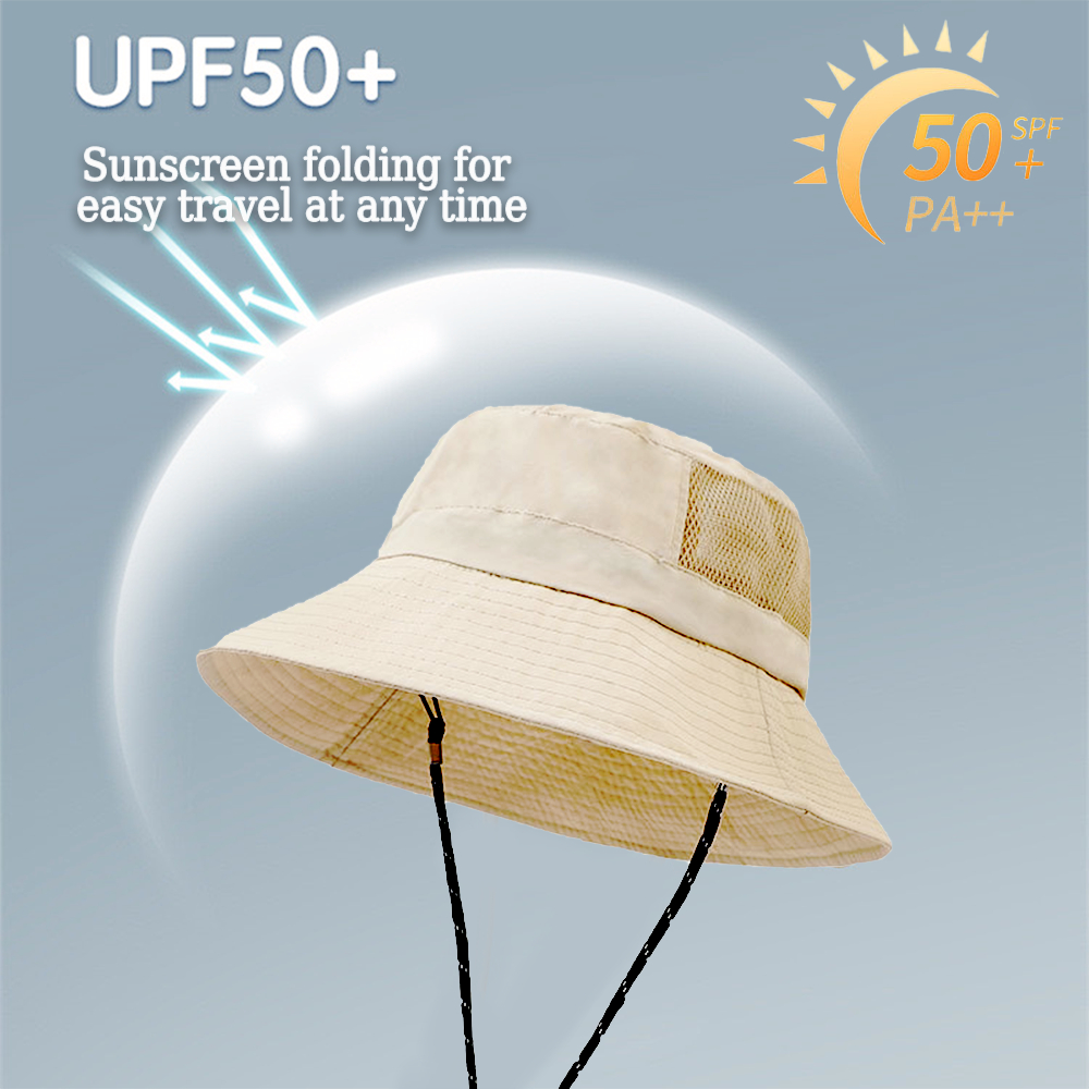 Women Sun-Hat Sunproof UV Hat Foldable Adjustable Cap Sunscreen ...
