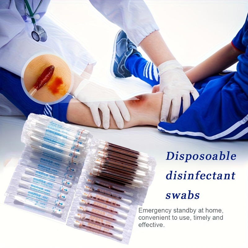 Disinfect Cotton Swabs Iodine Alcohol Swabs Disposable Medical Stick ...