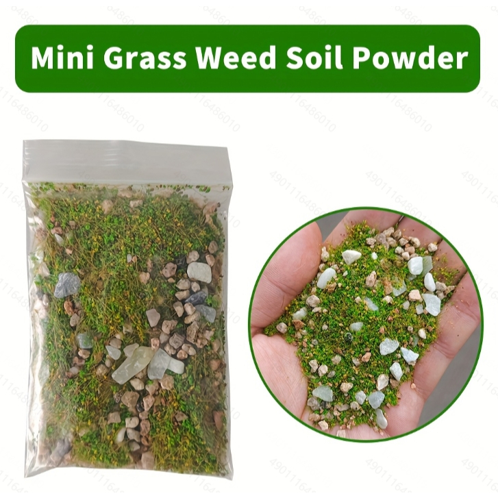 30G Miniature Grass Powder Weed Soil Mix Stone Model Artificial Plant ...
