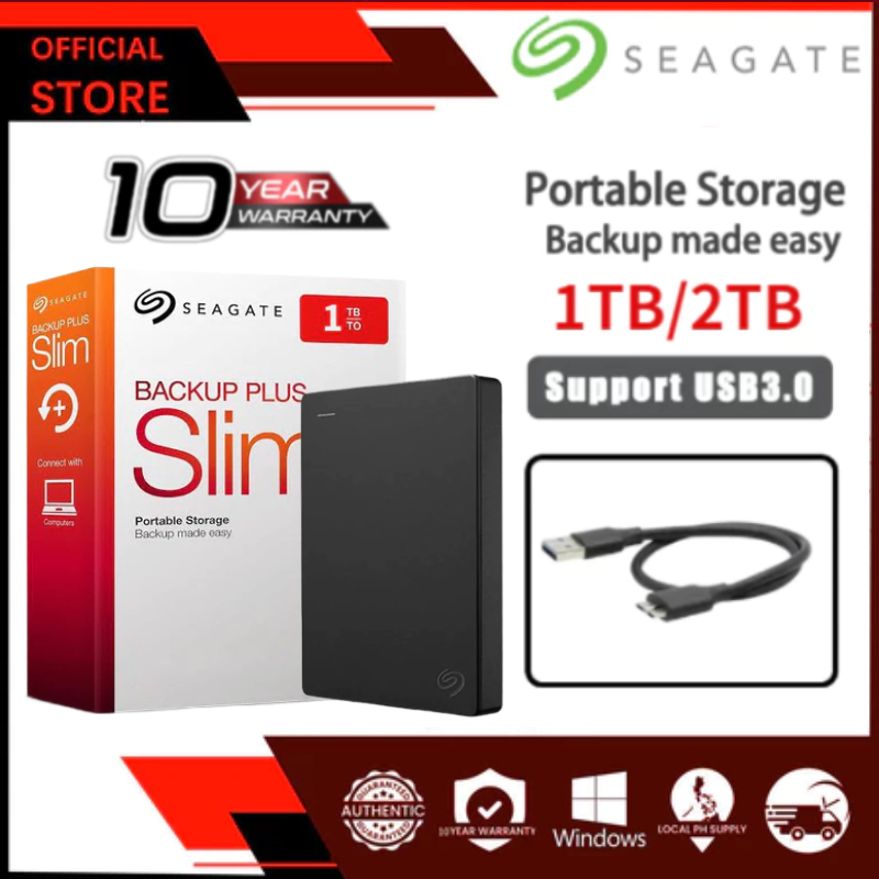 Seagate Authentic 1TB 2TB portable external Hard drive One touch ...