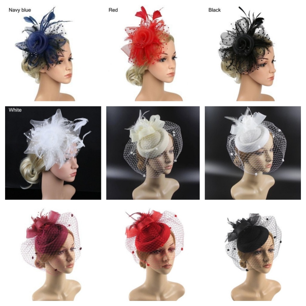 Malaysia Ready Stock⚡⚡Fascinator Hat Hair Accessories Dinner Fedro Hat ...