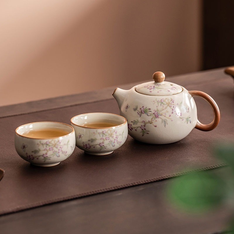 Ru Kiln Ceramic Tea Set & Teapot & Chinese Kung Fu Tea Set & One Pot ...