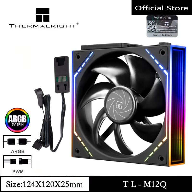 Thermalright TL-M12Q ARGB 120mm Case Fan Wireless Splicing CPU Fan ARGB ...