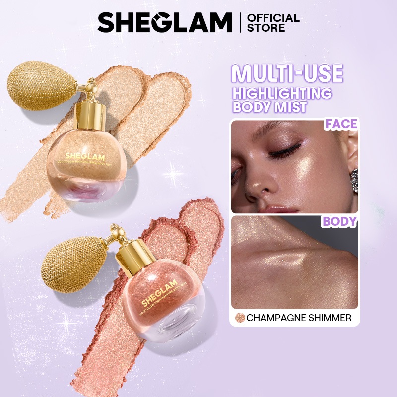 SHEGLAM Multi-use Glitter Body Highlighter Mist-Frosted Shimmer Body ...