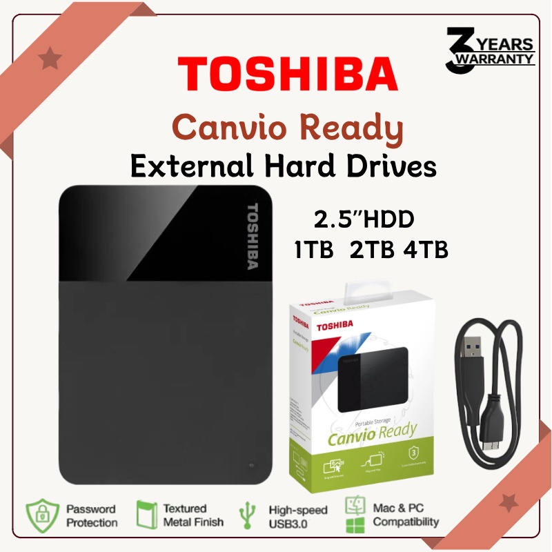 【Ready Stock】Toshiba Ready 2.5'' HDD 1TB/2TB/4TB hard disk USB3.0 ...