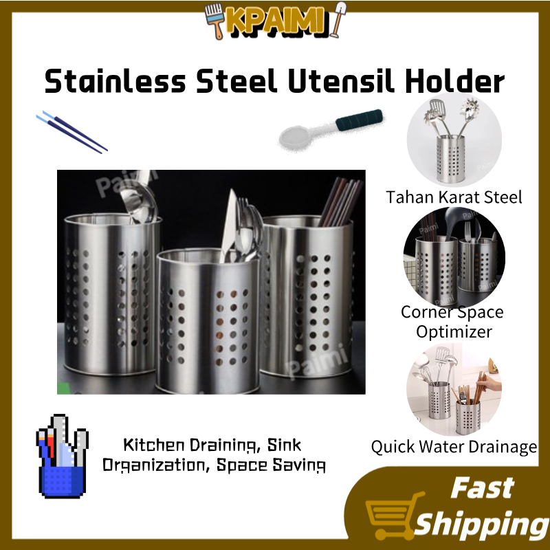 Anti Rust Stainless Steel Draining Rack Utensil Dryer Corner Sink ...