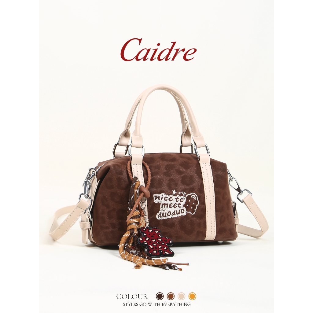 Caidre Leopard Print Boston Female Shoulder Bag | Shopee Malaysia