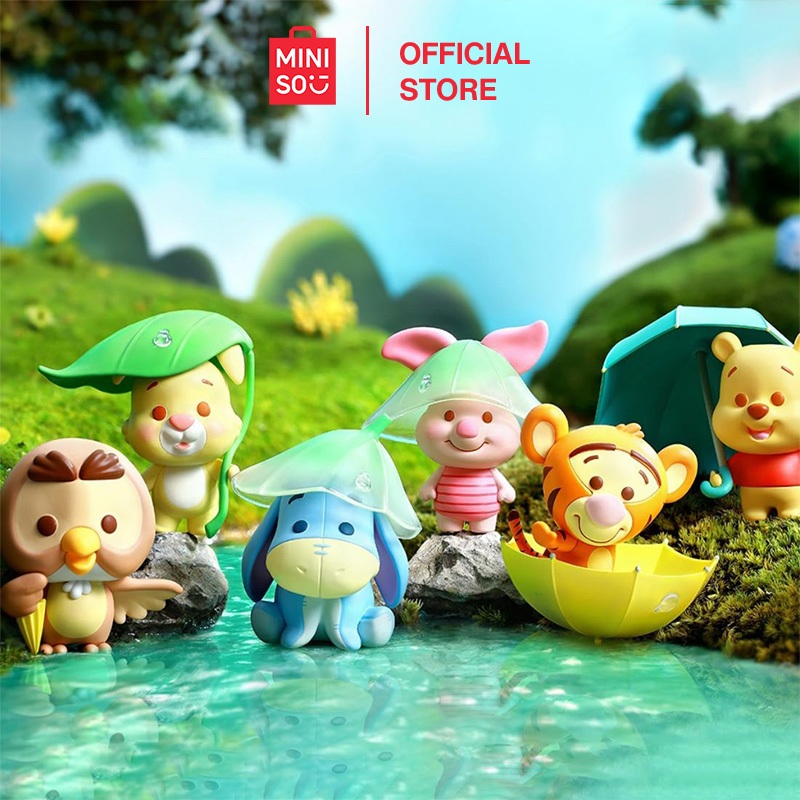 MINISO Official Winnie The Pooh Bear Blind Box Collection Rainy Season ...