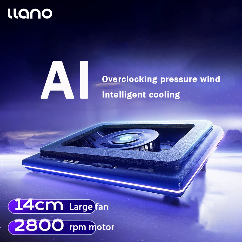 Llano V12 Ultra AI Laptop Cooling Pad with Smart Temp Control – RGB ...