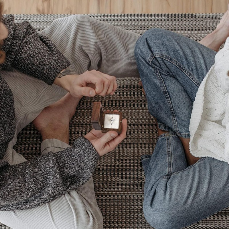 Free Engraving Walnut Wooden Ring Box Personalized Wedding Anniversary ...