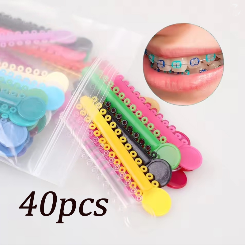 40 Sticks/Pack Dental Orthodontic Ligature Ties Elastomeric Colorful ...