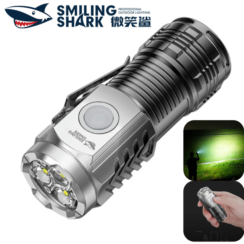 SMILING SHARK Mini Torch Light Super Bright LED*3 with Metal Clip ...