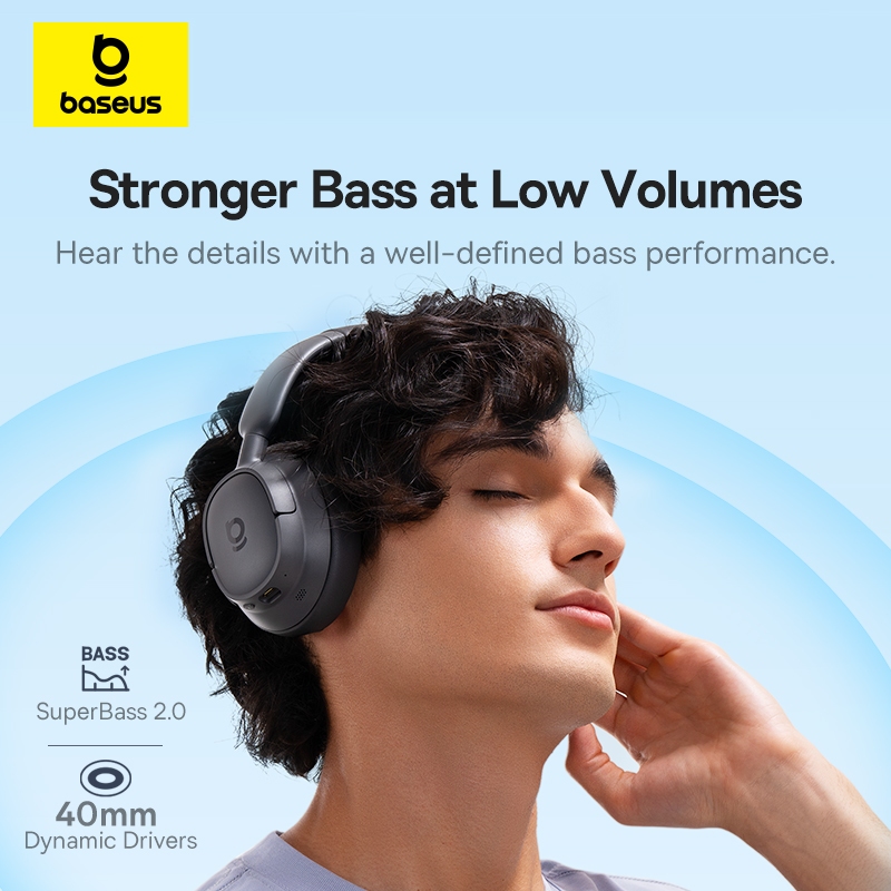 【Super Bass 2.0】Baseus Bass BH1 Bluetooth 6.0 Wireless Noise Cancelling ...