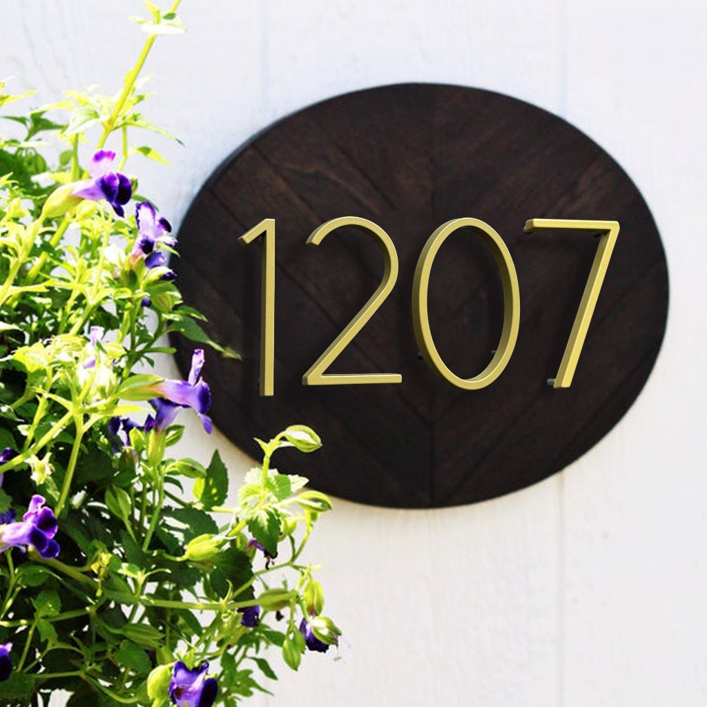 BREA THE HOME house number House number plate, gold number plate for ...