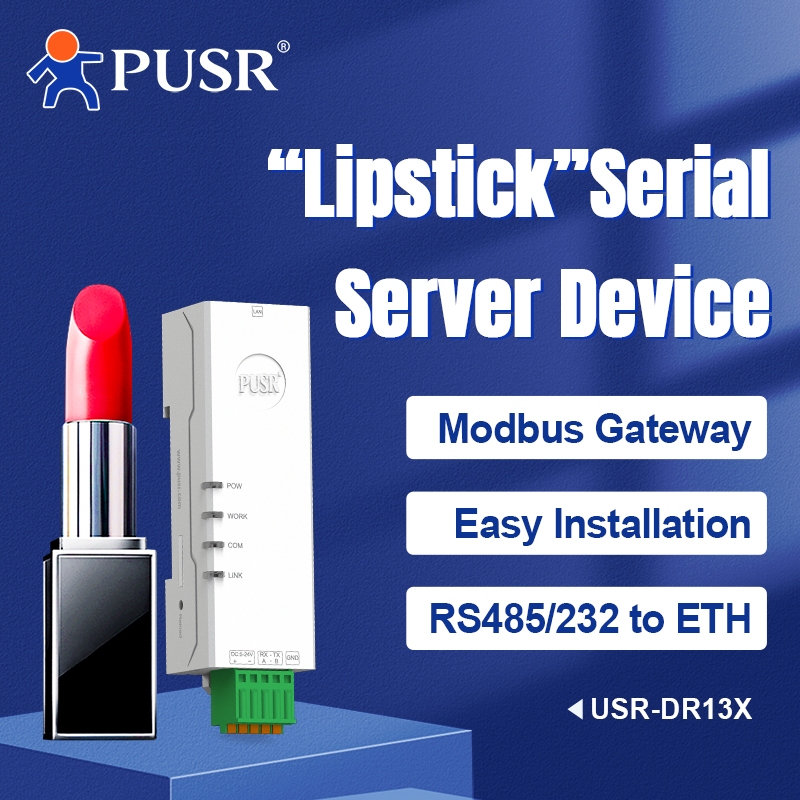 PUSR "Lipstick" Din Rail RS485/RS232 to Ethernet Converter Modbus ...