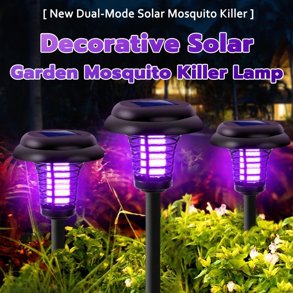 Solar Mosquito Killer LED Ultraviolet Lamp Pest Control Electric Zapper ...